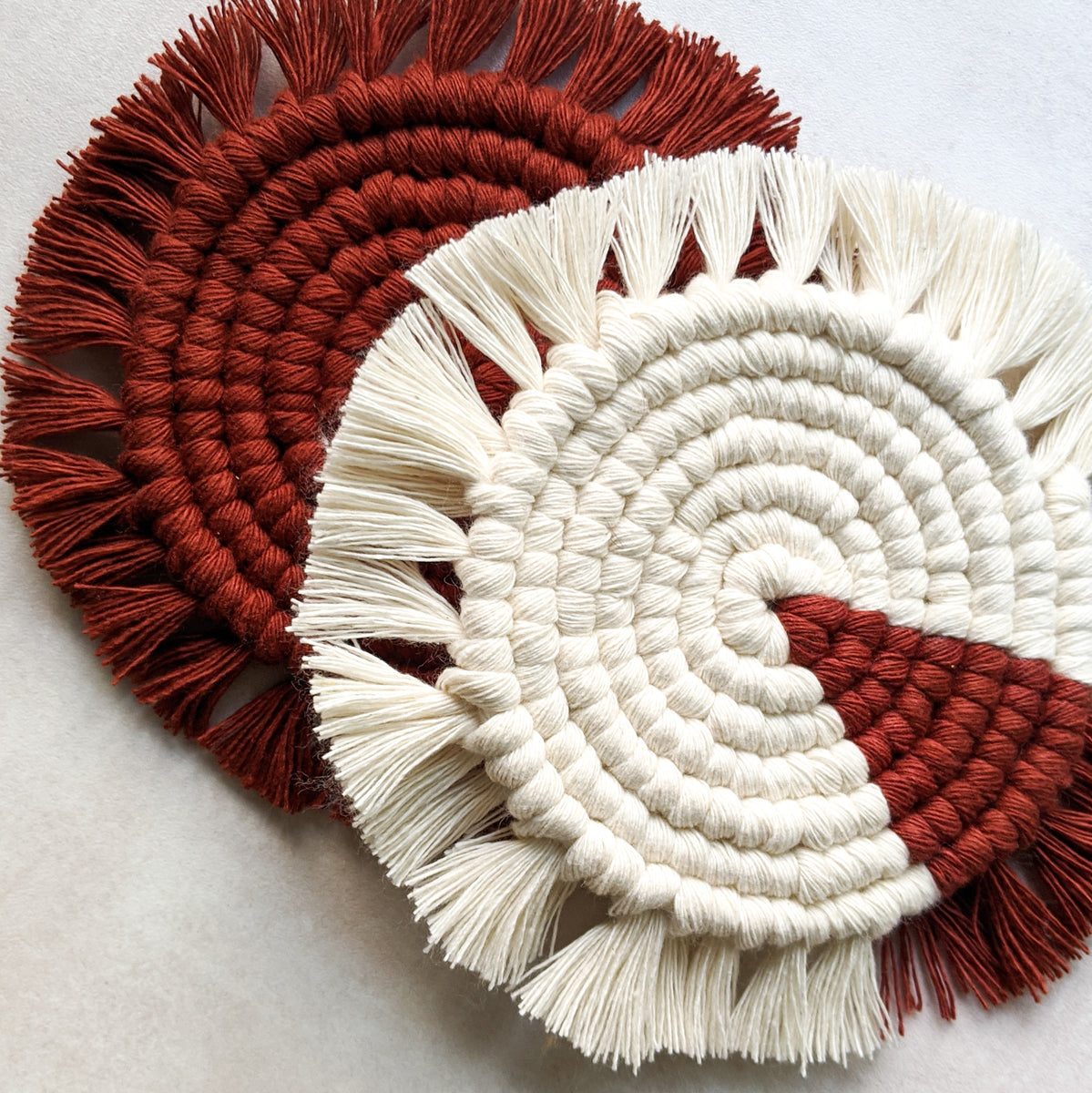 COASTER // Handmade Boho Macrame Coasters – Minimalist Macrame